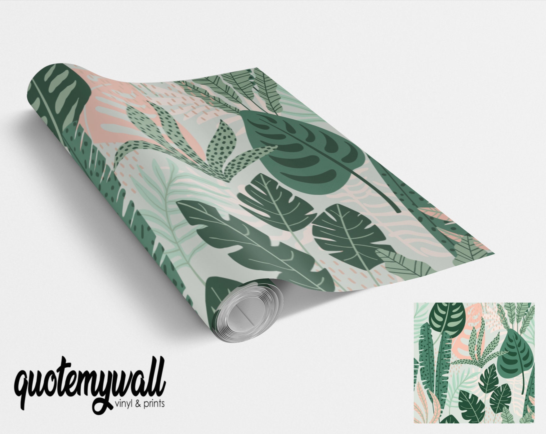 Light Tropical Rainforest Leaf Vinyl Furniture Wrap Vinyl - Etsy UK