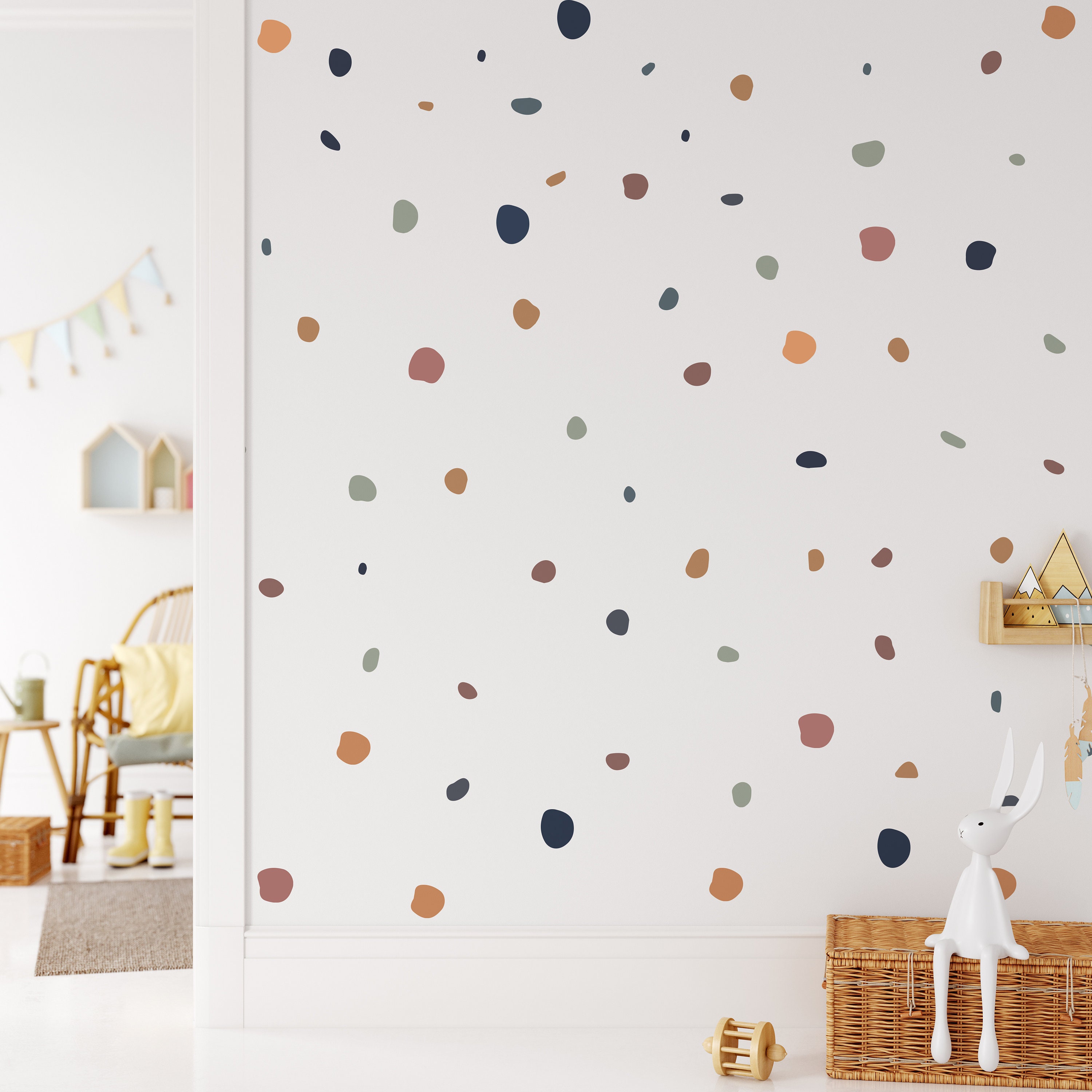 150 Boho Chic Polka Dots, Chic Wall Decals, Boho Wall Stickers, Kids ...