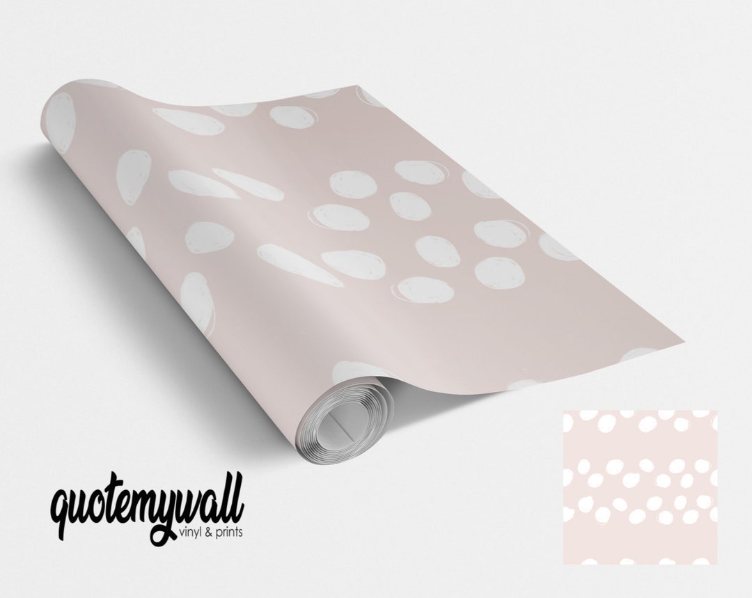 Pale Pink & White Spotty Lines Vinyl Furniture Wrap - Etsy