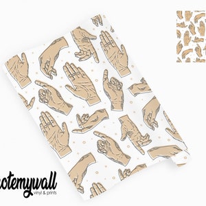 Light Cream Hands Palms Symbols Signs Vinyl Furniture Sticker Vinyl ...