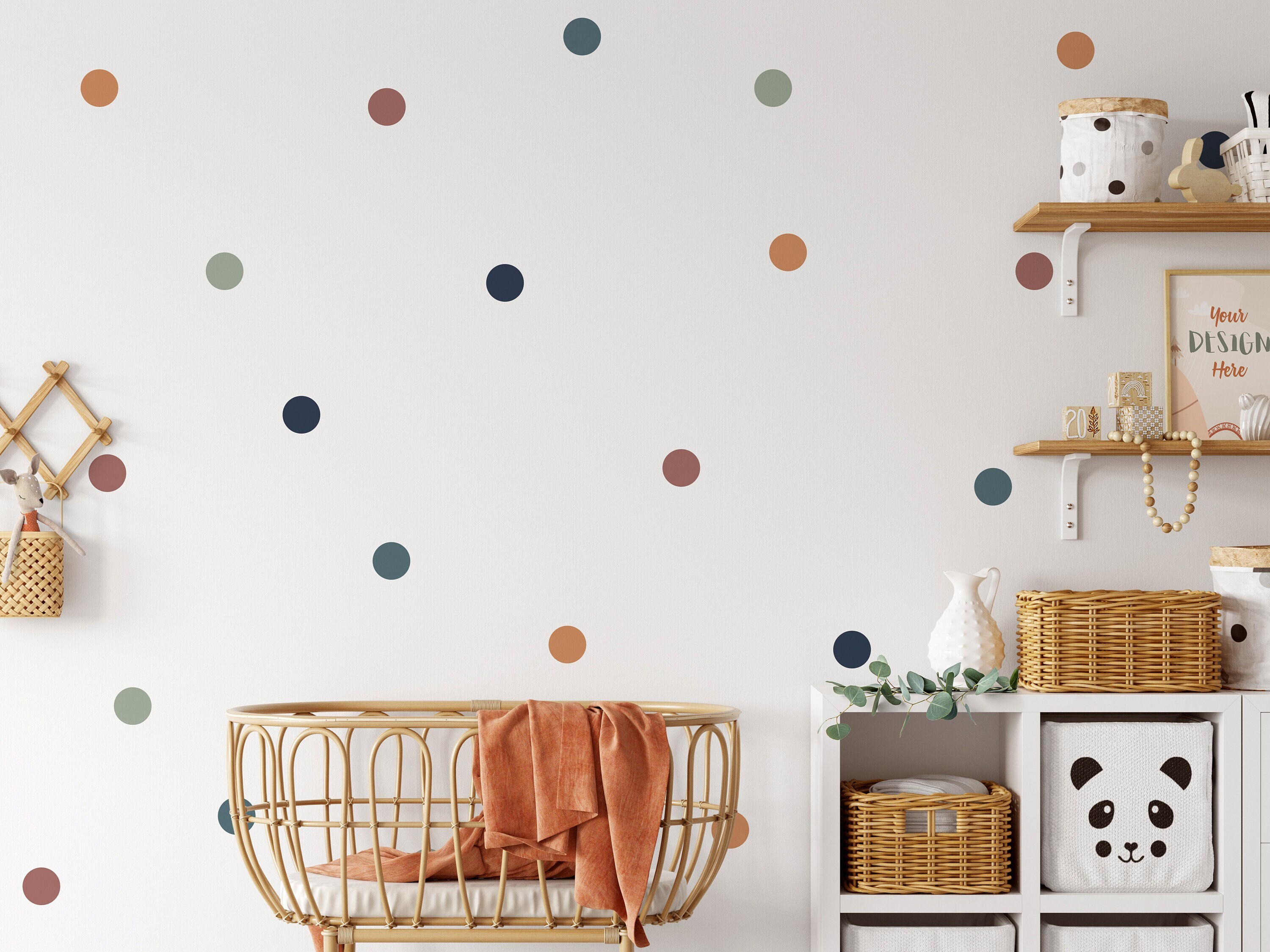 80 Boho Chic Rounded Polka Dot Wall Sticker Decals, Nursery Wall ...
