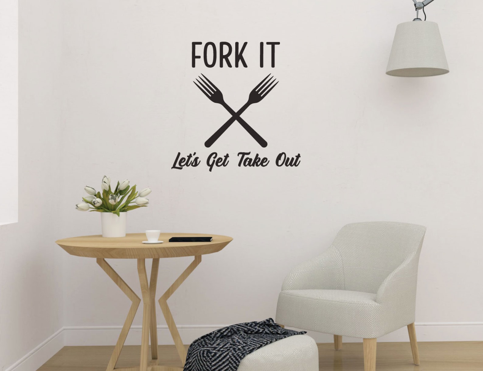 Funny Wall Sticker Quote Kitchen Wall Decal Quote Fork It - Etsy UK