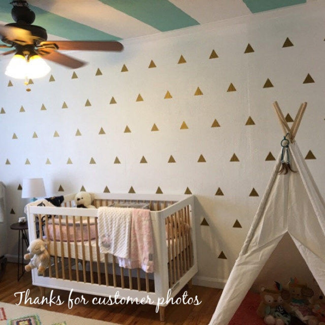Gold Triangle Stickers, Gold Wall Decals, Gold Wall Art, Gold Stickers ...