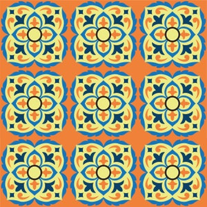 Orange & Yellow Vintage Tile Stickers Pack - Etsy UK