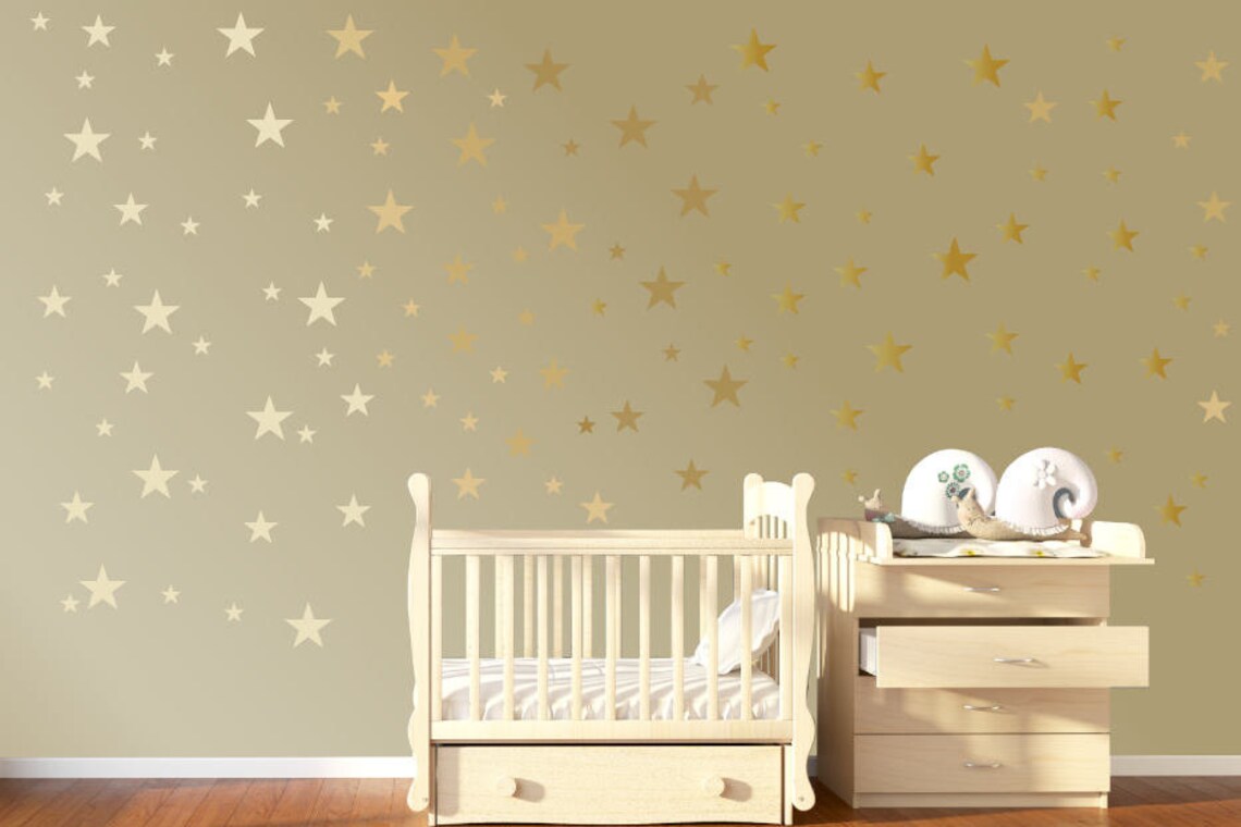 120 Gold Star Wall Stickers Gold Wall Decals Star Wall Decals - Etsy
