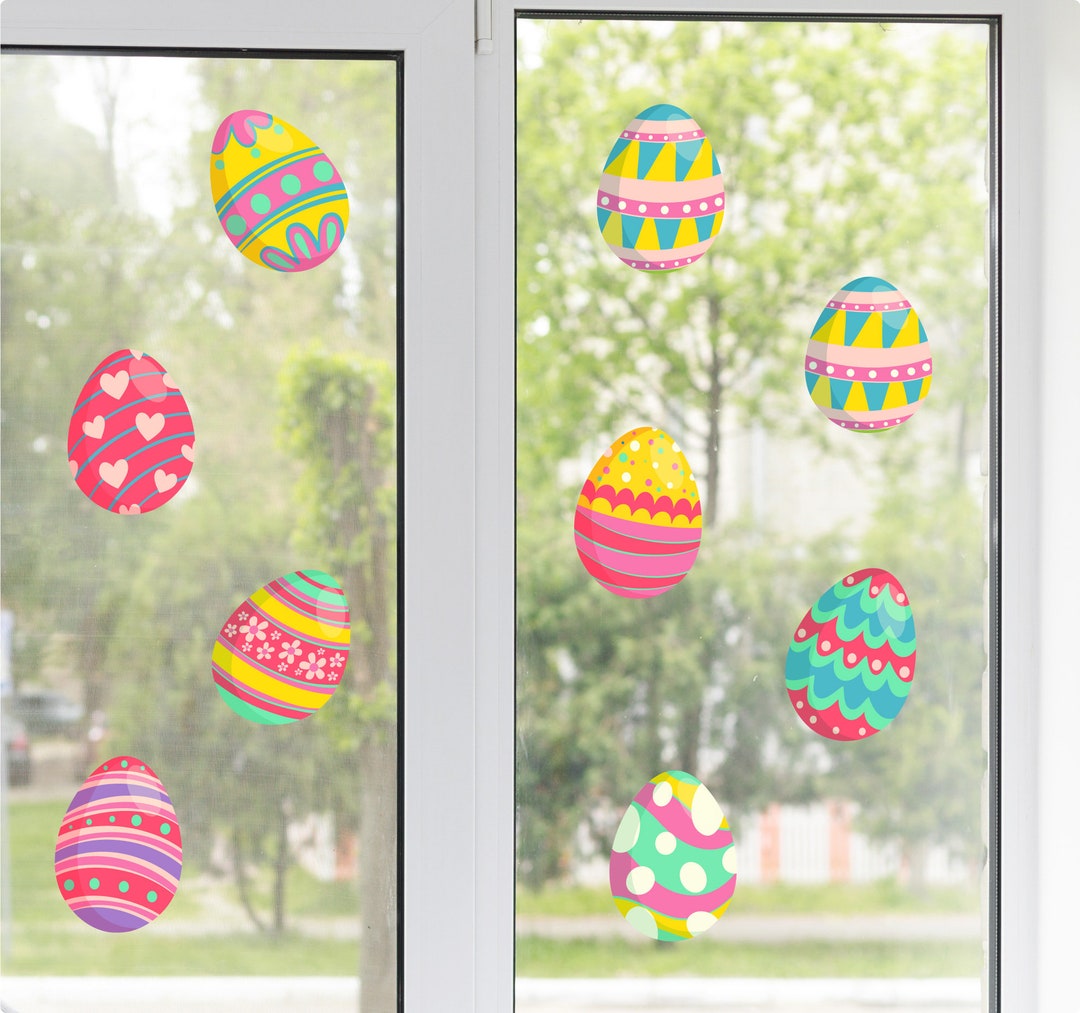 Easter Egg Window Stickers, Spring Window Stickers, Easter Window ...