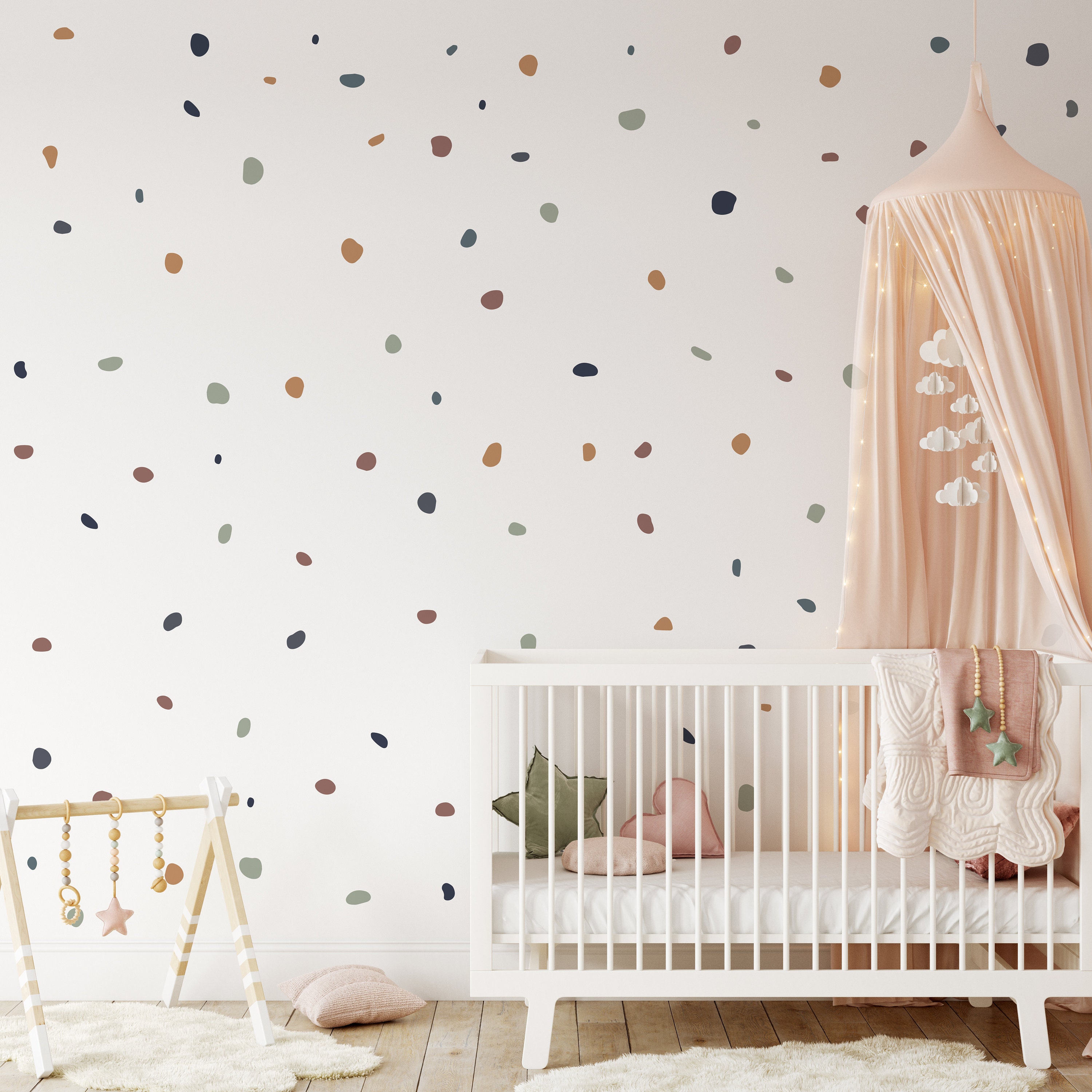 Boho Chic Irregular Polka Dot Nursery Wall Stickers - Etsy