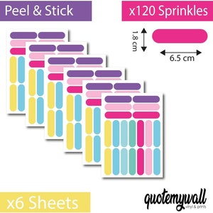 Colorful Sprinkle Wall Stickers, Sprinkle Decals for Kids Bedroom ...