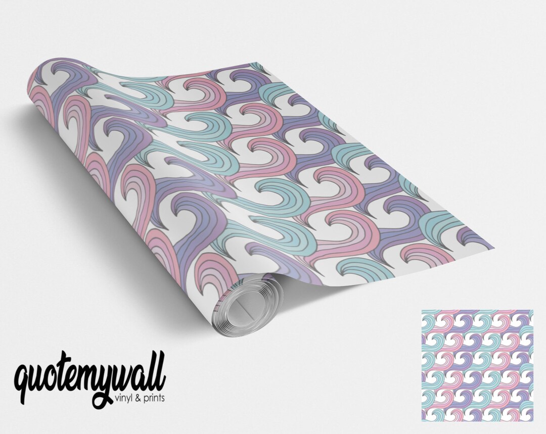 Pastel Wave Pattern Vinyl Wrap Vinyl Wraps for Furniture - Etsy