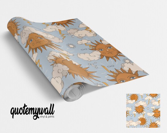 Weather Sun Cloud Sky Faces Self Adhesive Vinyl Vinyl Wraps - Etsy