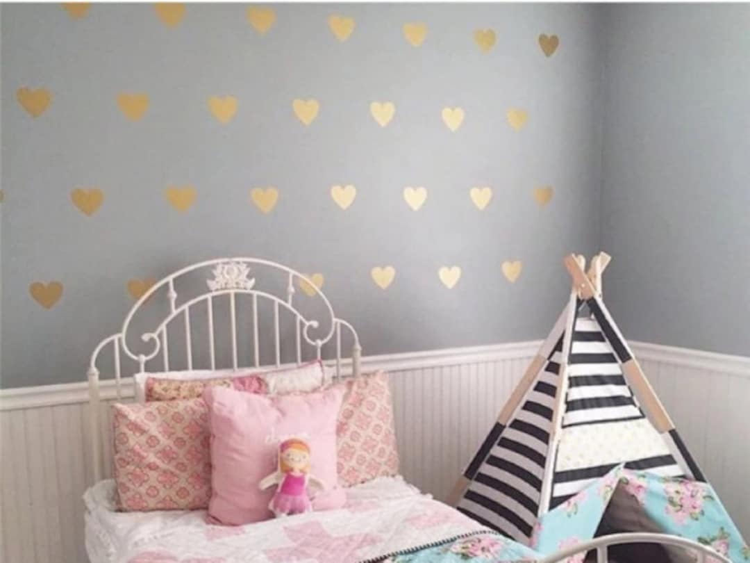Bedroom Wall Stickers, Bedroom Wall Decals, Gold Wall Decals, Peel and ...