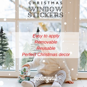 Winter Forest Trees Christmas Window Decals Window Stickers Removable ...