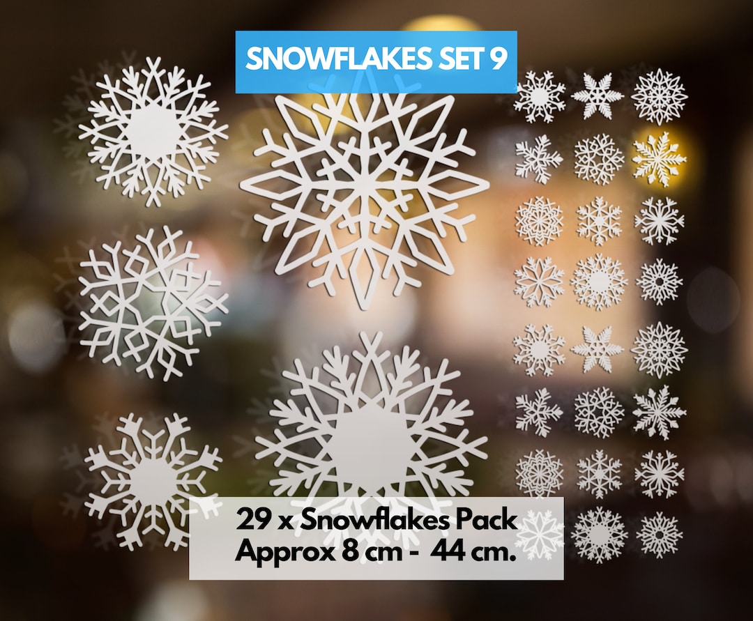 Extra Large Snowflake Window Stickers Pack for Shop Window Display Home ...