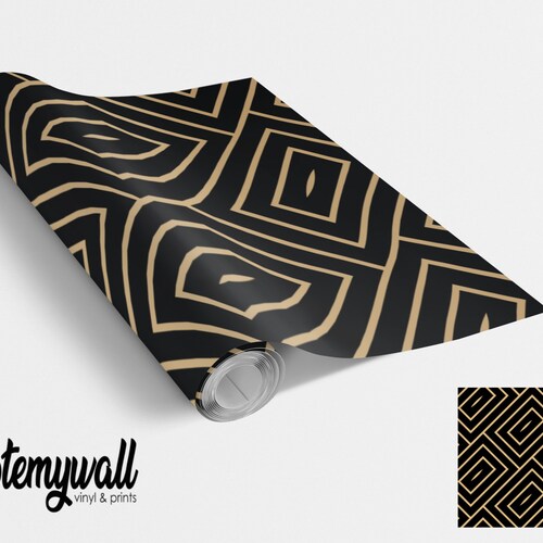 Art Deco Gold Square Pattern Vinyl Furniture Wrap Vinyl Wraps - Etsy