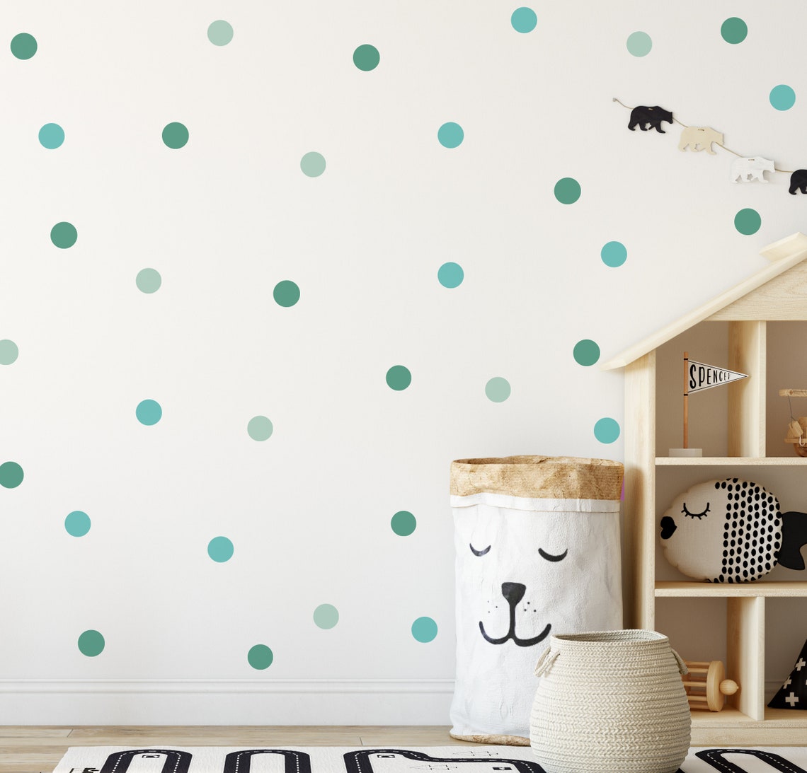 Mint Green Polka Dot Wall Sticker Decals - Etsy UK