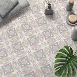 Geometric Grey Beige Peel & Stick Tile Stickers - Etsy