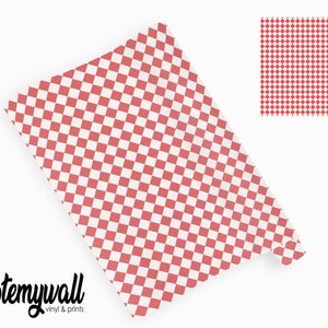 Red & White Checked Pattern Furniture/window Vinyl Wrap Vinyl Wraps for ...
