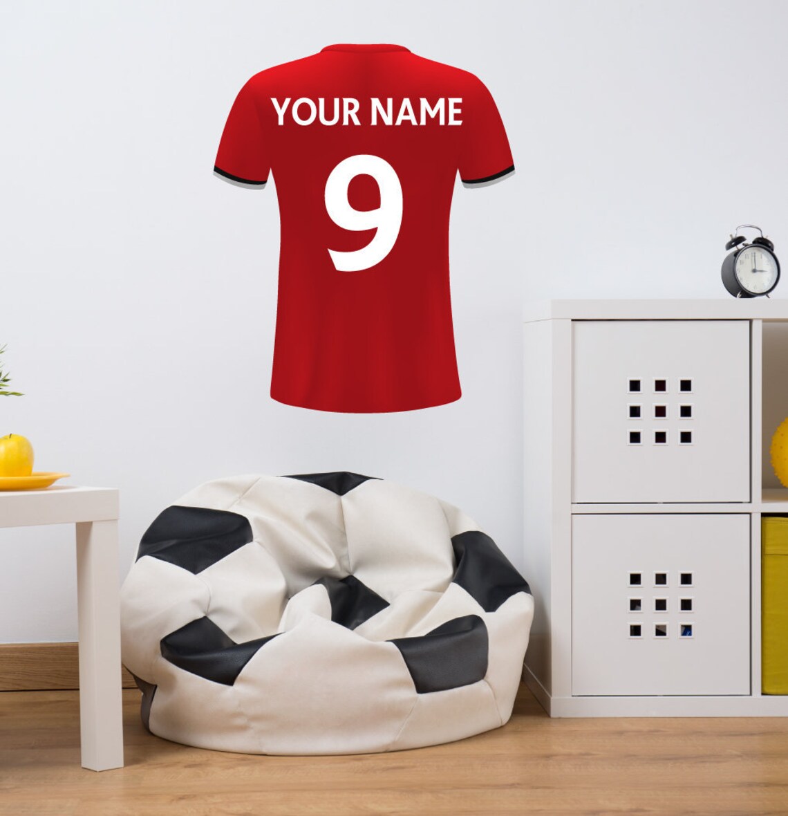 Red & White Utd Personalised Football Shirt Wall Sticker - Etsy UK