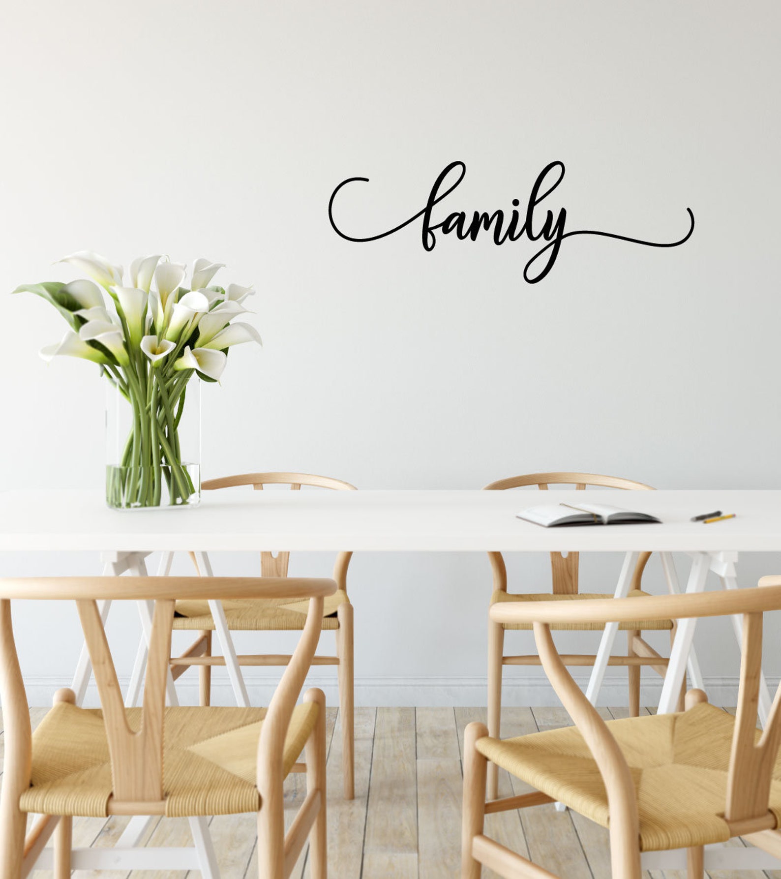 Family Calligraphy Wording Wall Sticker | Etsy