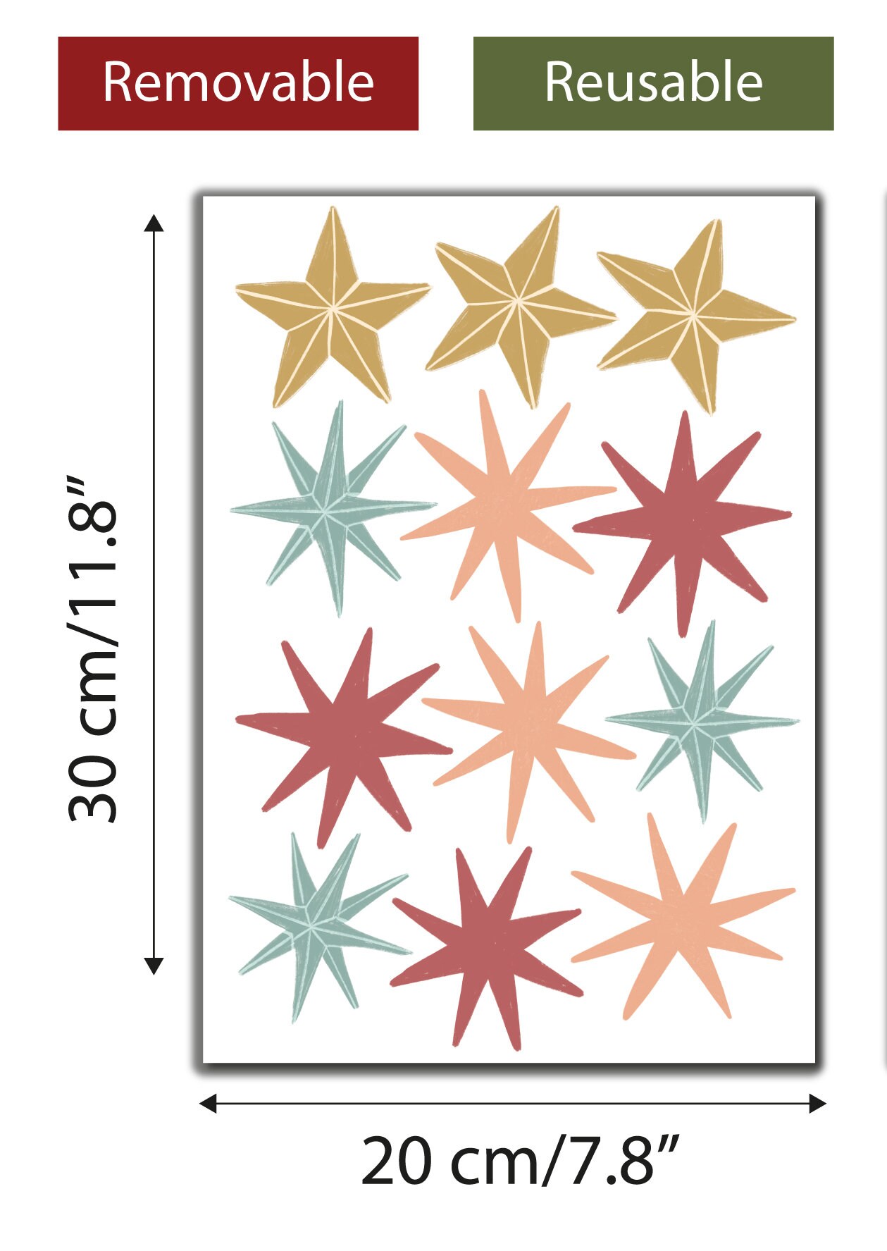 Christmas Window Decorations Stars Decorative Window Stickers Decals ...