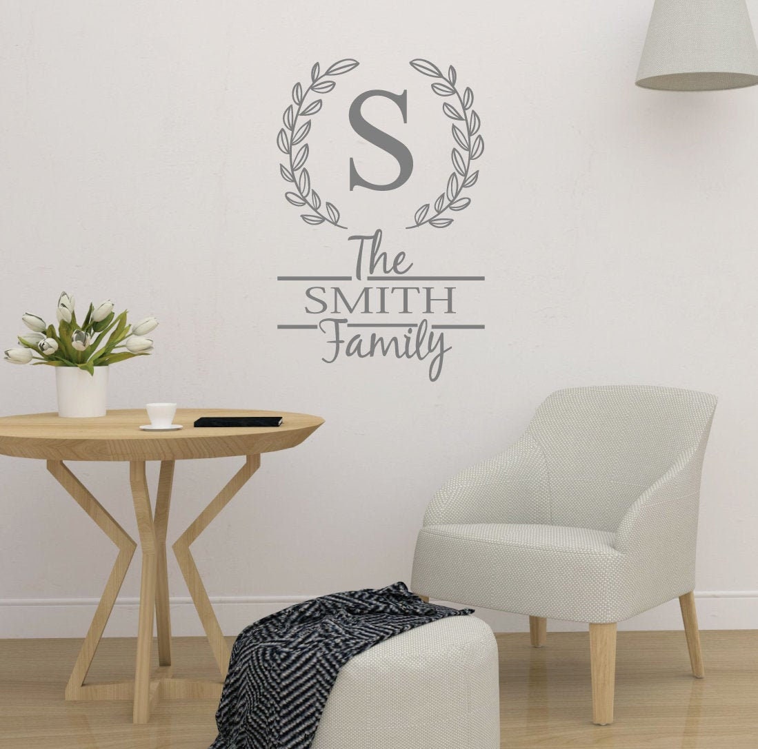 Family Initial & Surname Personalised Wall Sticker - Etsy UK