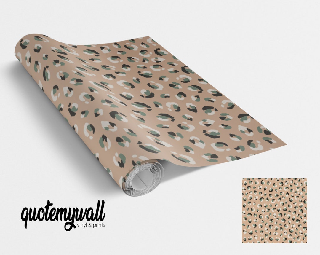 Safari Khaki Leopard Print Jungle Self Adhesive Vinyl Vinyl Wraps for ...