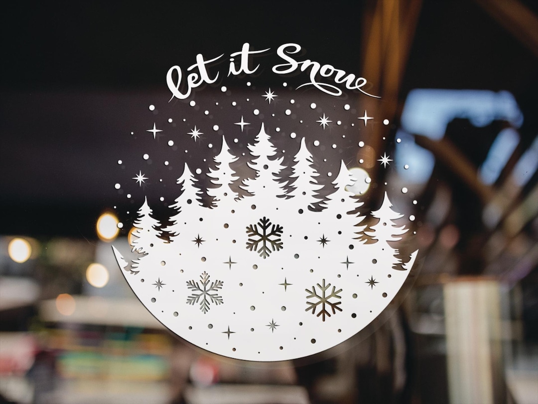 Let It Snow Christmas Window Sticker Decal Decoration for Shops Home ...
