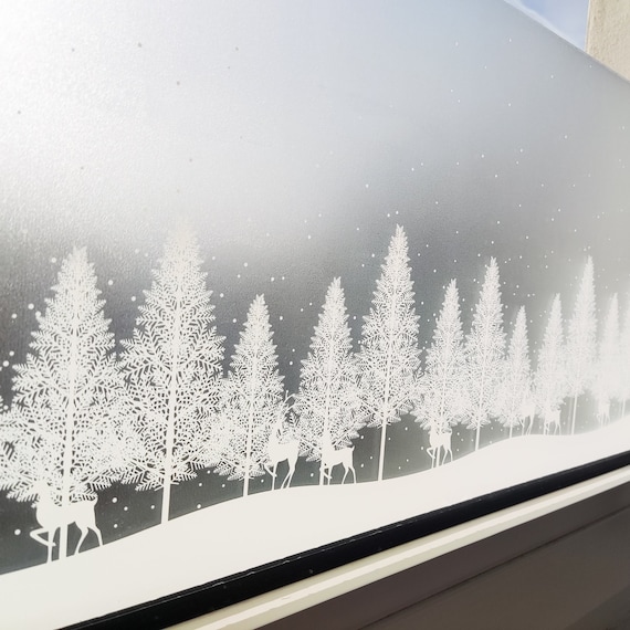 Christmas Scenes Window Cover Christmas Decorations, Lights, Trees