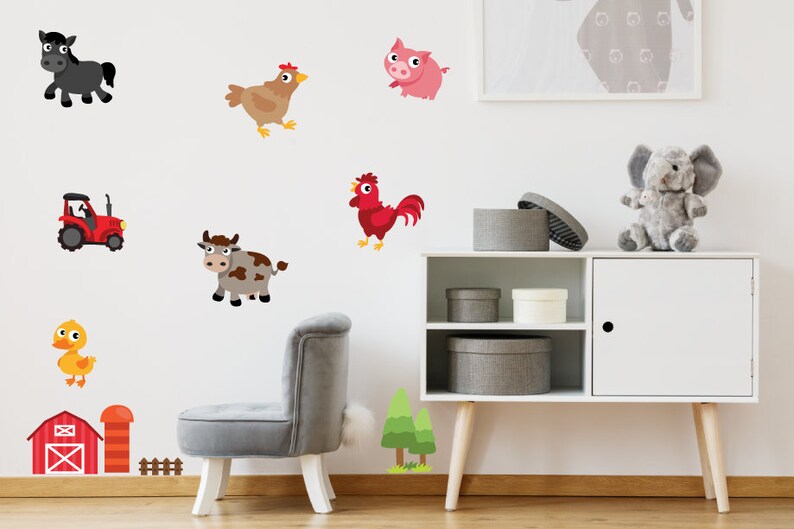 Farm Animal Stickers Farm Decals Stickers for Kids Wall Art - Etsy