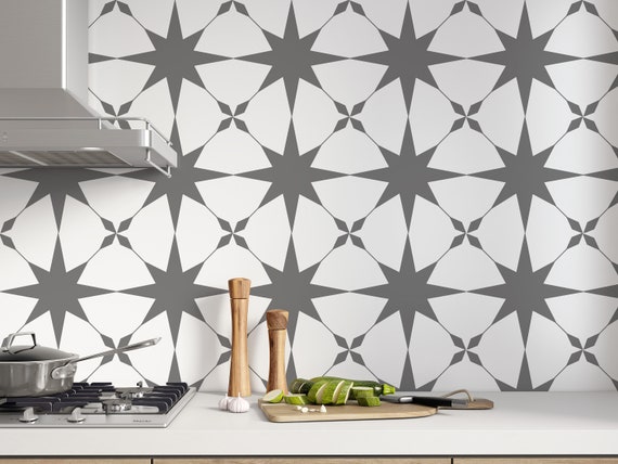 Grey Astral Star Tile Stickers | Etsy