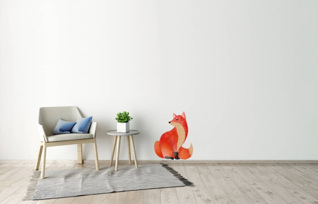 Fox Wall Decal, Fox Wall Decal, Watercolour Decal, Watercolour Art ...