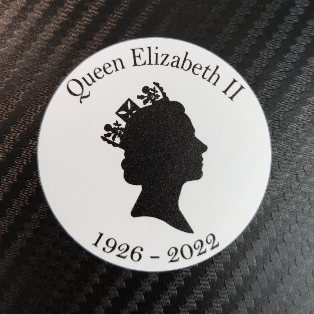 2x Queen Elizabeth II Stickers Decals Car Stickers Respect Memory 5cm ...