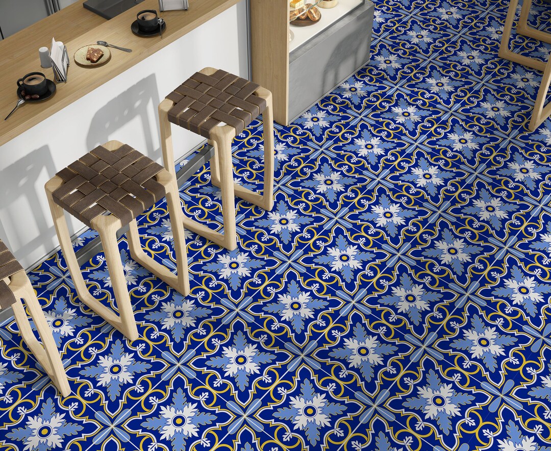 Blue Tone Fancy Decorative Peel & Stick Tile Stickers - Etsy