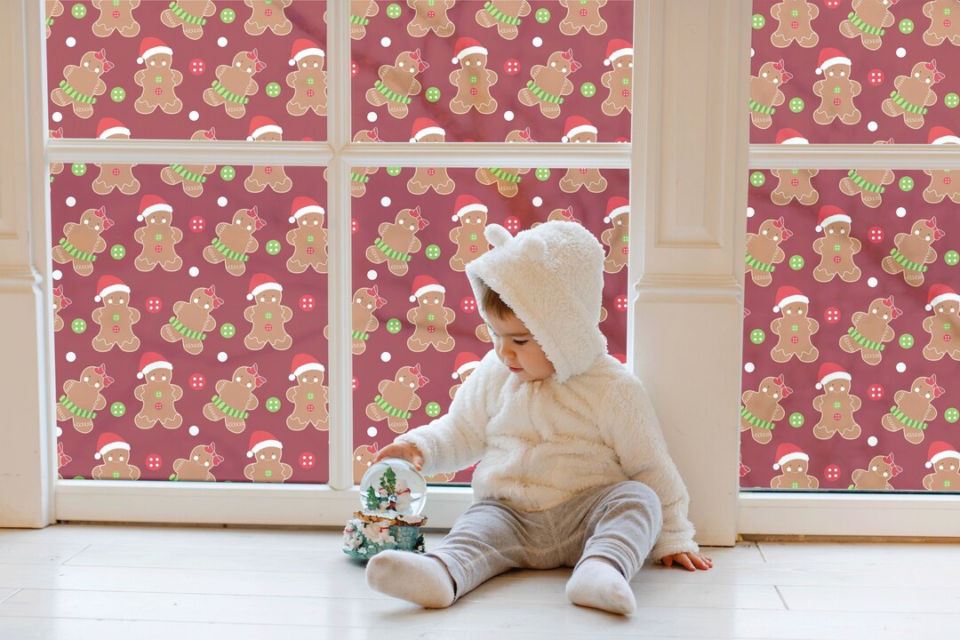 Gingerbread Man Christmas Window Stickers, Christmas Window Film ...