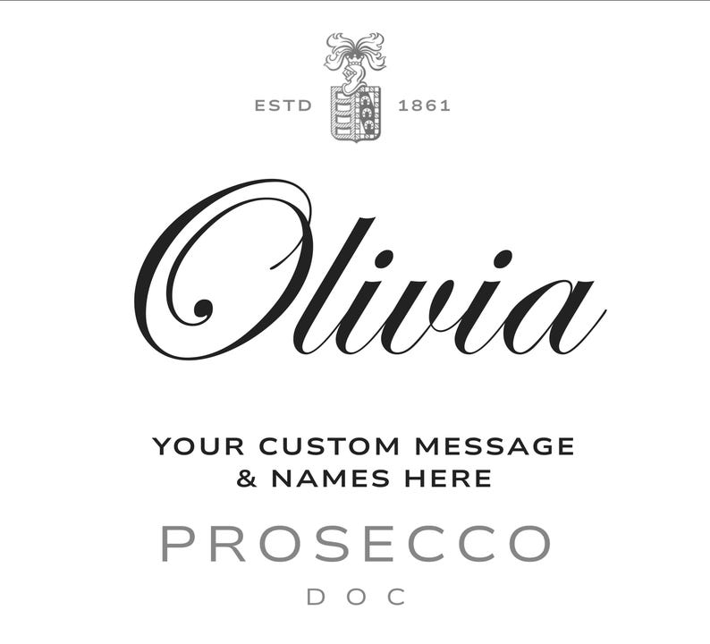 Personalized Name & Message Prosecco Bottle Wine Champagne Label ...