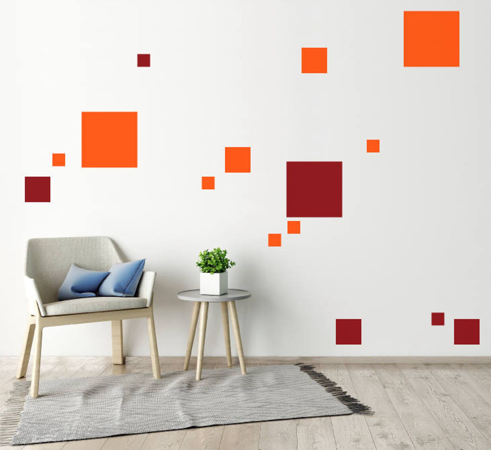 100 Squares Wall Stickers/wall Decals for Home | Etsy