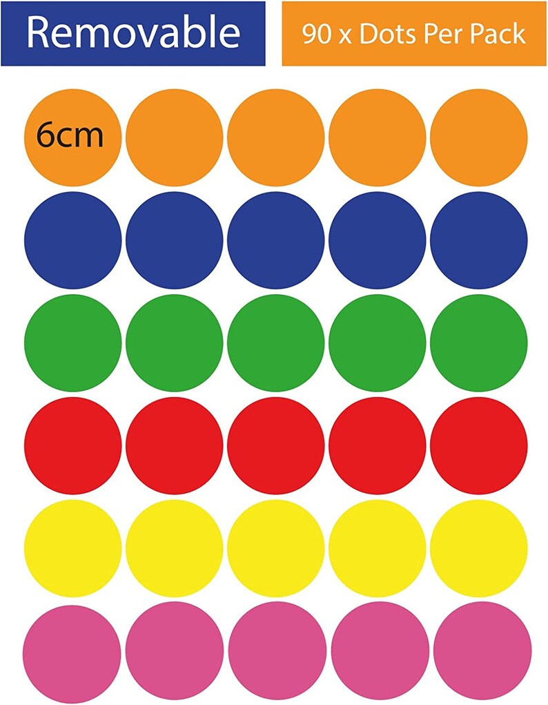 Multicolour Polka Dot Rainbow Wall Stickers for Kids Bedrooms and ...