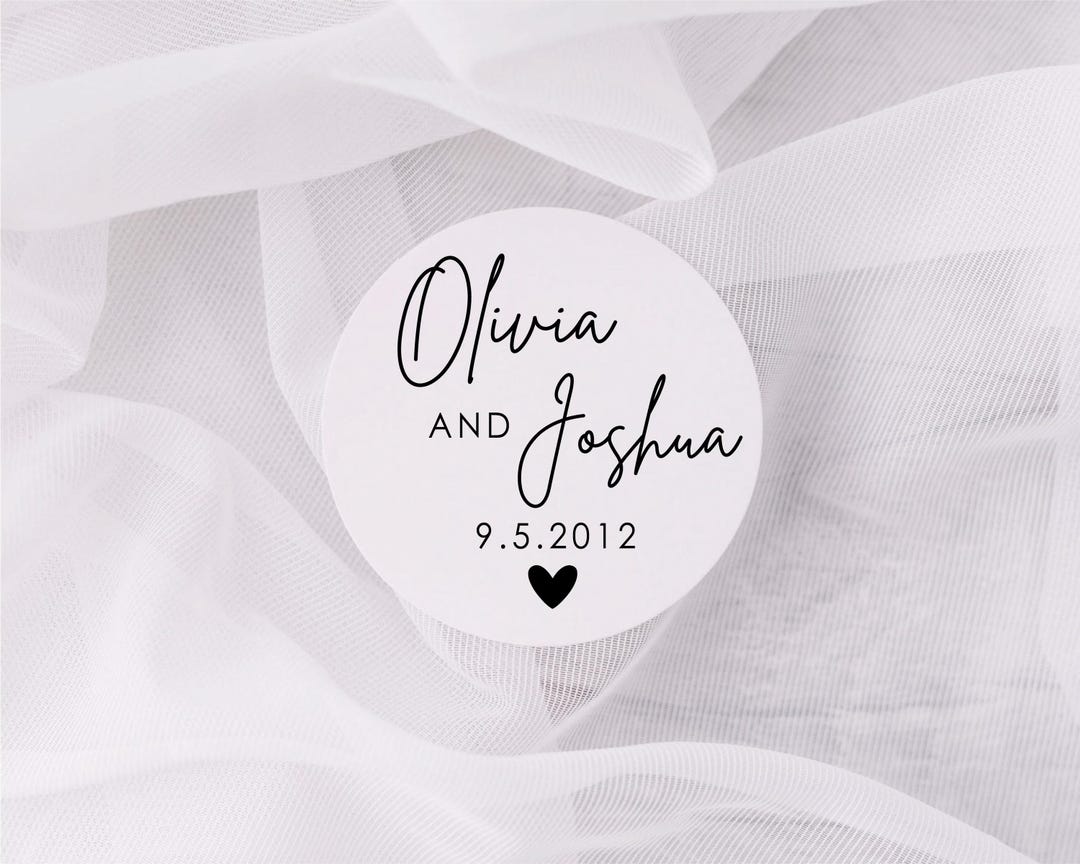 Personalized Mono Wedding Labels - Customized Wedding Favor Stickers ...