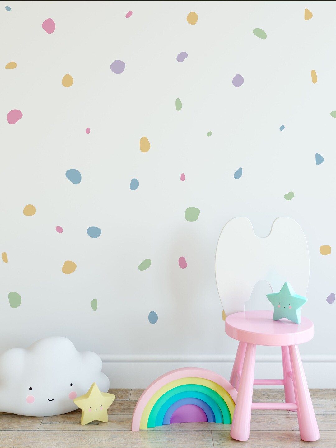 Pastel Color Wall Sticker Decals for Kids Rooms and Nursery Childrens ...