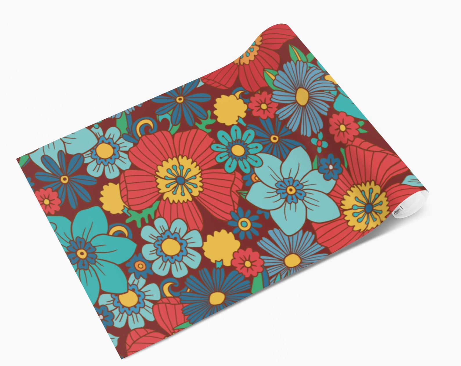 Retro Colourful Flower Pattern Vinyl Wrap Vinyl Wraps for - Etsy