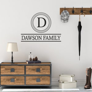 Family Initial & Surname Custom Wall Sticker - Etsy UK