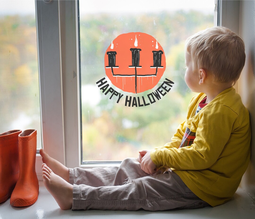 Happy Halloween Spooky Candles Window Sticker Decal Halloween ...