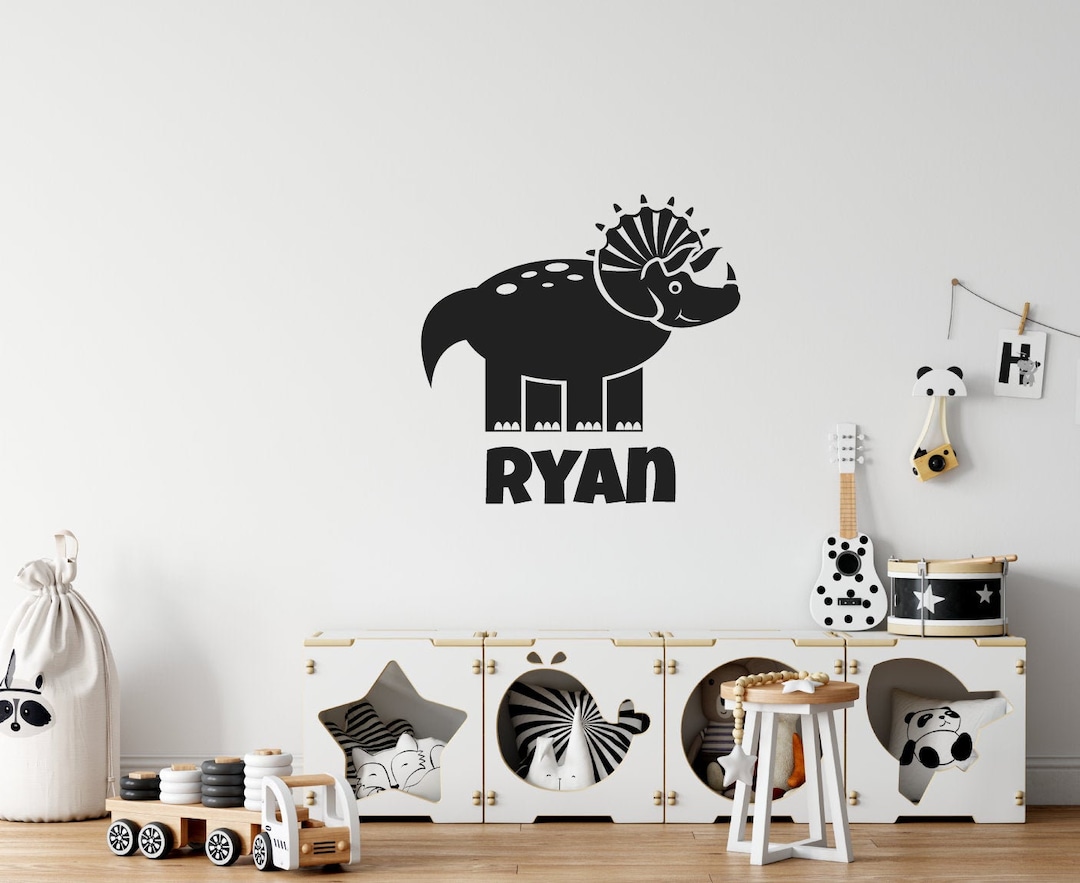 Childrens Personalised Name Dinosaur Wall Sticker - Etsy