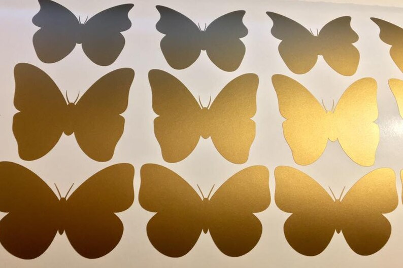 48 Gold Metallic Butterfly Nursery Wall Stickers Nursery Wall - Etsy