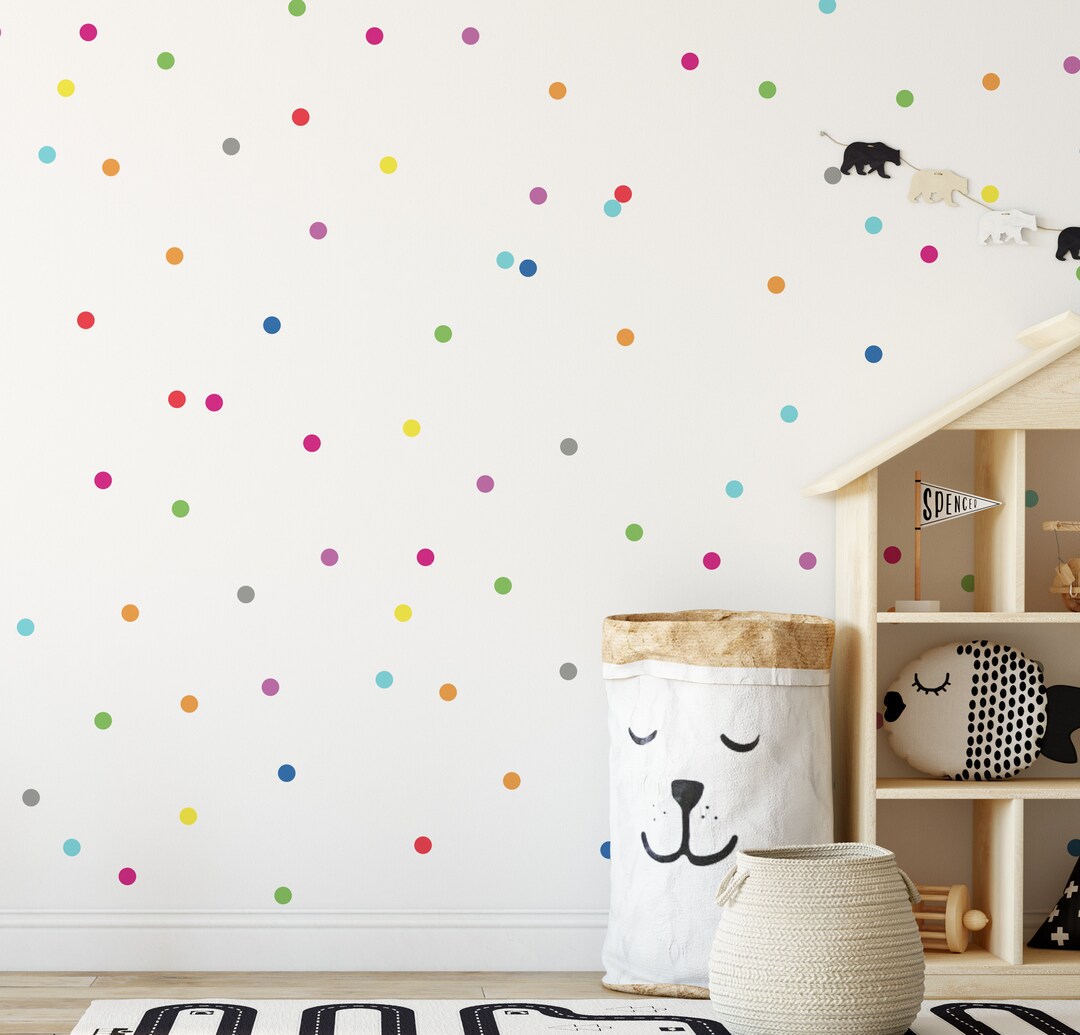 Multi Colour Round Polka Dot Spot Wall Stickers Decals - Etsy