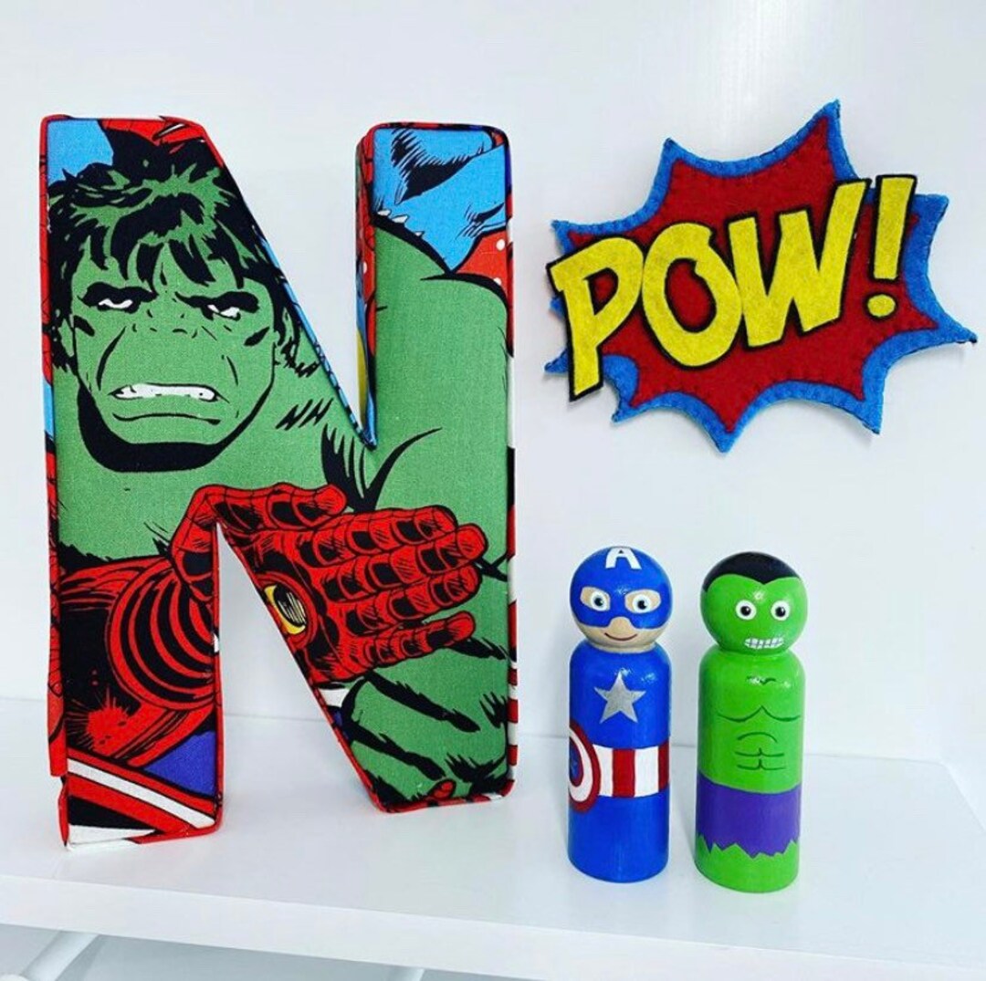 Marvel Fabric Letters Nursery Wall Art - Etsy