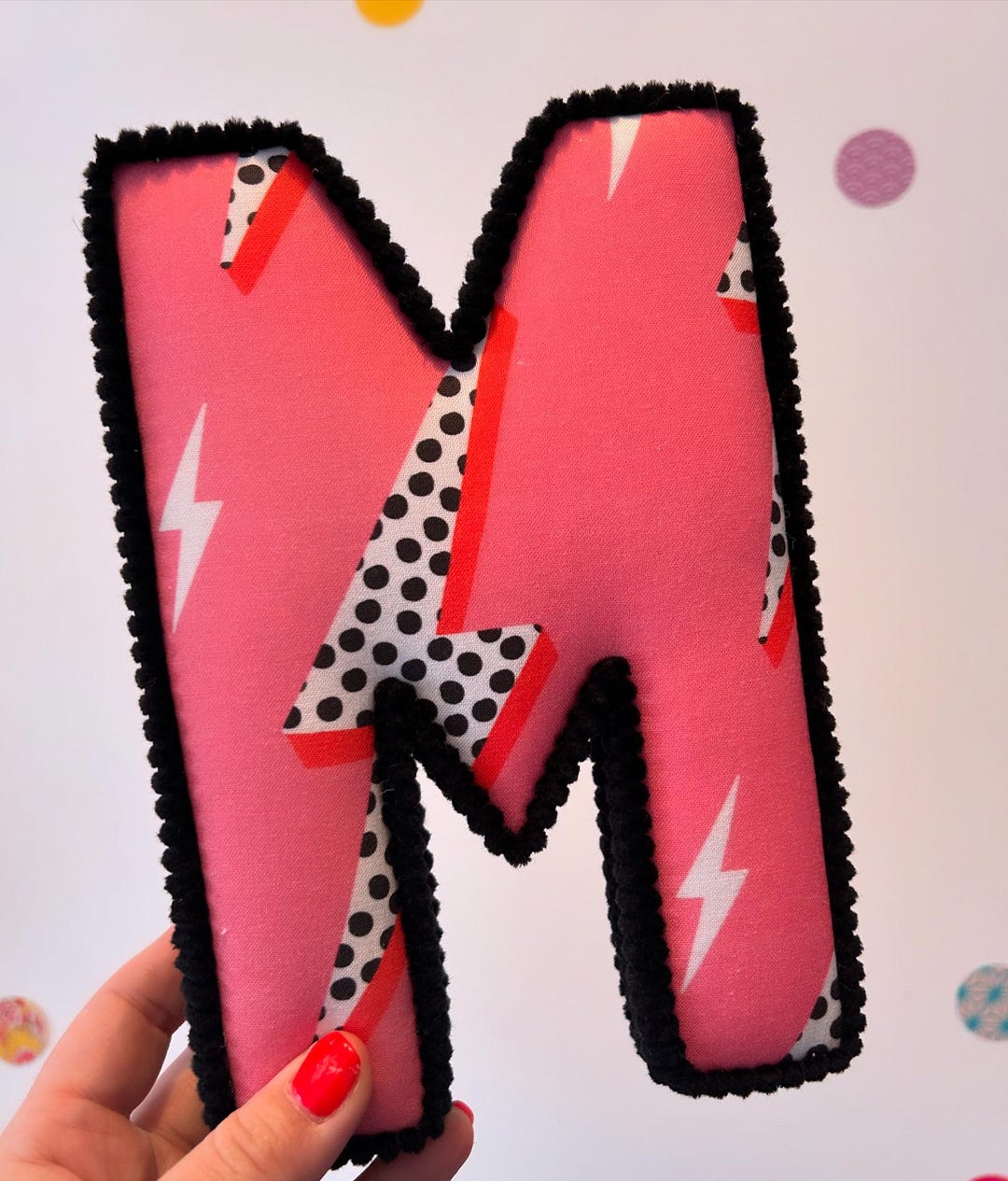 Lightning Bolt Fabric Letter Shelf Decor Wall Hanging - Etsy