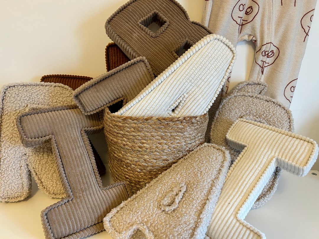 Neutral Nursery Decor Fabric Letters - Etsy