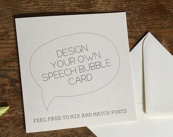 Speech Bubble Card - Etsy UK