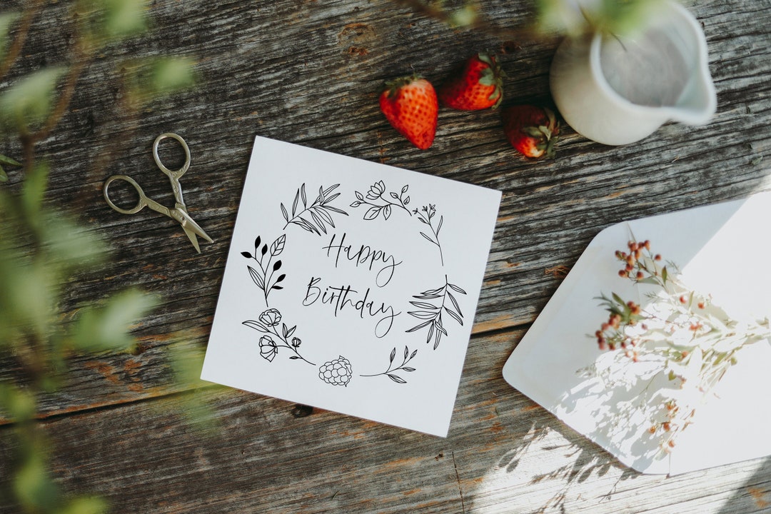 Eco Friendly Birthday Card, Flower Card, Happy Birthday Card, Card for ...